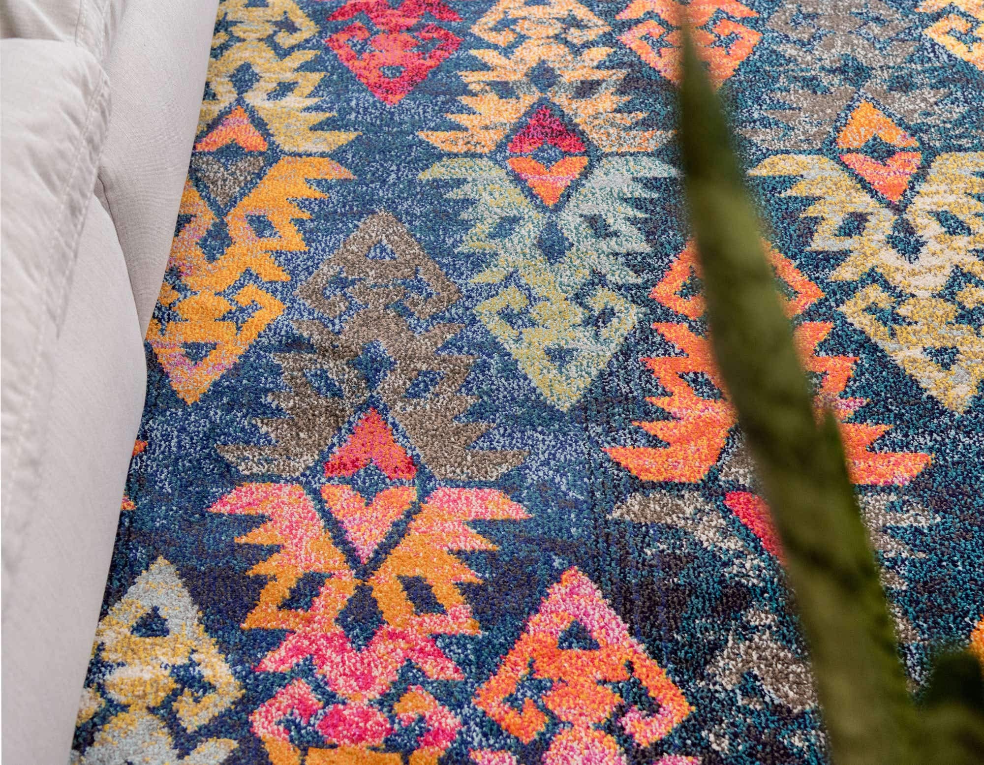 Unique Loom Sedona Collection Southwestern, Over-Dyed, Modern, Pattern, Tribal, Abstract Area Rug, 4' 0" x 6' 0", Navy Blue/Gray