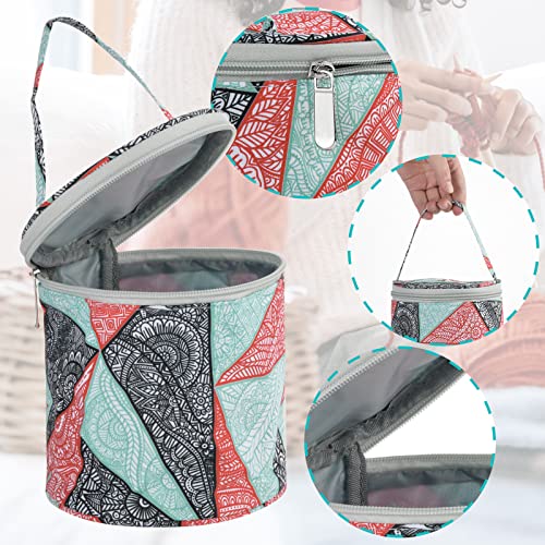 Small Yarn Storage Bags Portable Knitting Bag Case Organizer Crochet Thread Sewing Accessories Storage Tote Bag for Carry Crochet Hooks,Short Knitting Needle,Skein Yarn,Knitting Crochet Supplies (Gec)