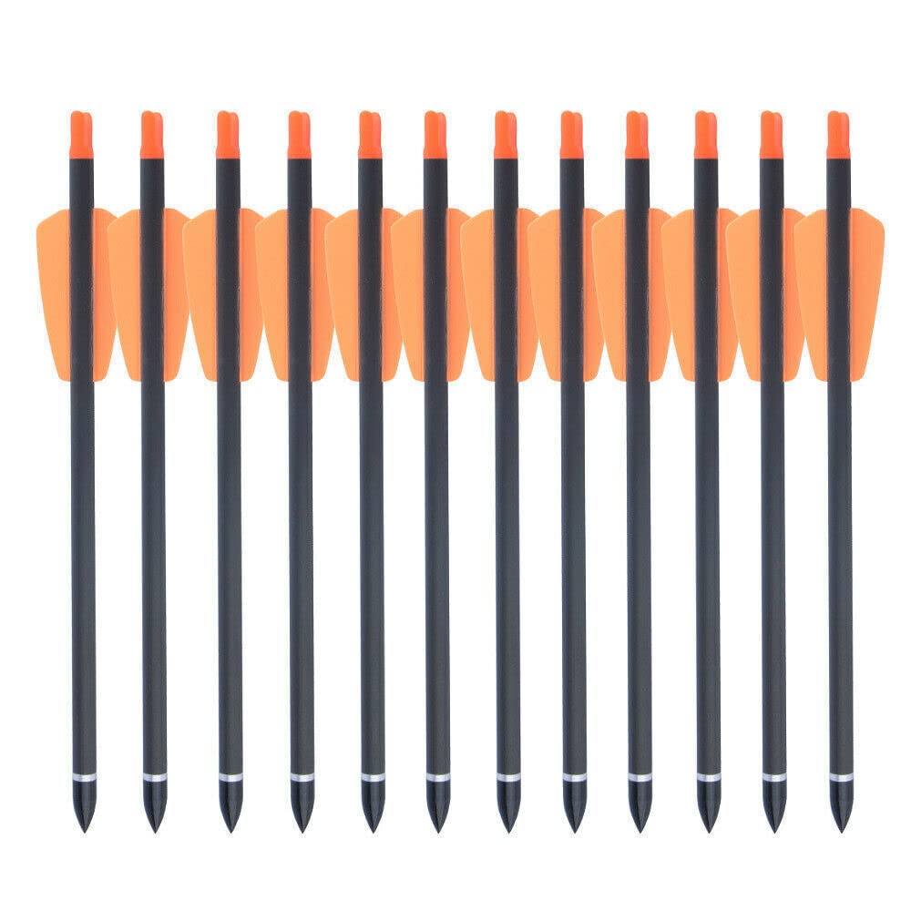 e5e10 12PCS Crossbow Arrows Bolts 7.5" 15" Carbon Arrows Crossbow Bolts Mini Bow Hunting (15inch)