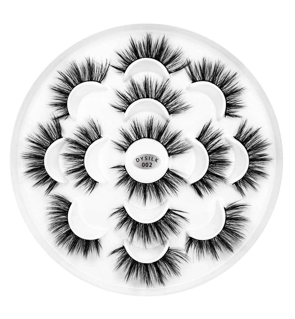 DYSILK Mink Lashes Fake Eyelashes - Wispy Lashes 7 Pairs Faux Mink Eyelashes 6D Lashes Natural Look PestaƱas Postizas Wispy Eyelashes Fluffy Lashes Reusable Dramatic Lashes |002