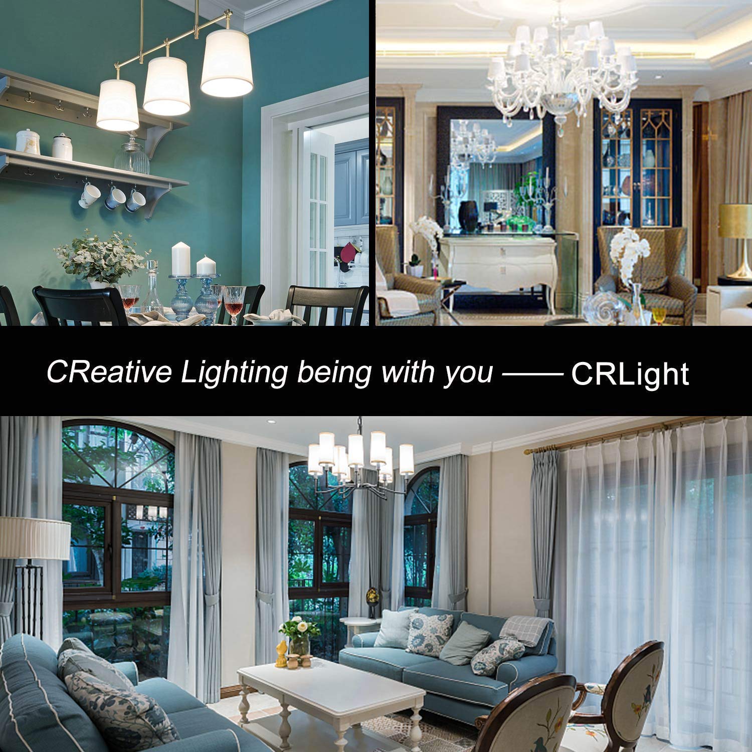 CRLight 4W Candelabra LED Edison Bulb 45W Equivalent 4000K Daylight White 450LM Dimmable, E12 Antique ST48 / ST14 Clear Glass LED Light Bulbs, Pack of 6