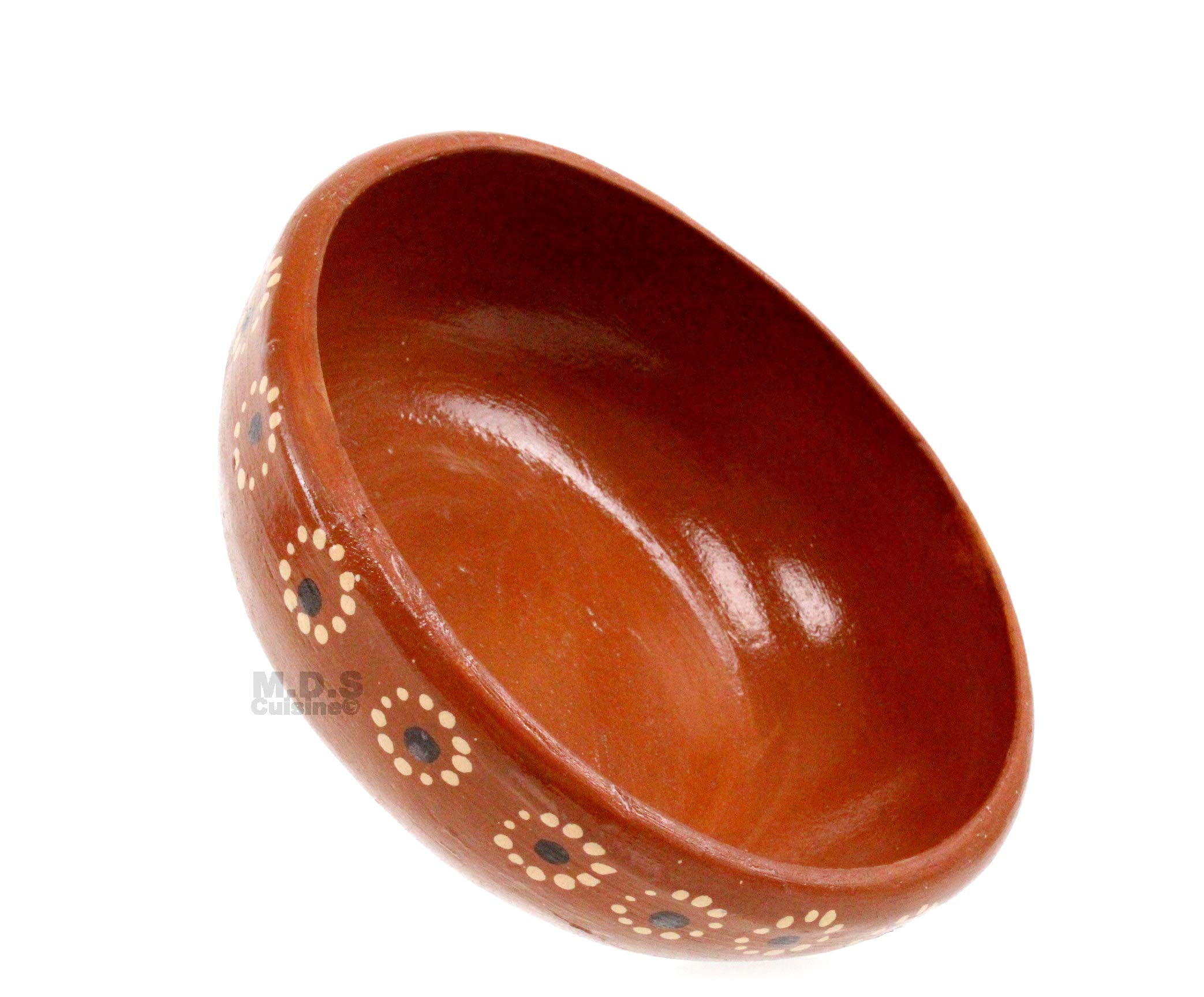 Ematik Plato Pozolero Bowl De Barro Mexican Artisan Floral 100% Clay Soup Pozole Menudo Caldo Bowls