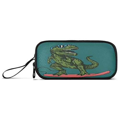 Large Capacity Pencil Case 3 Compartment Pouch Pen Bag Skateboard Dinosaur for Middle High School Office College