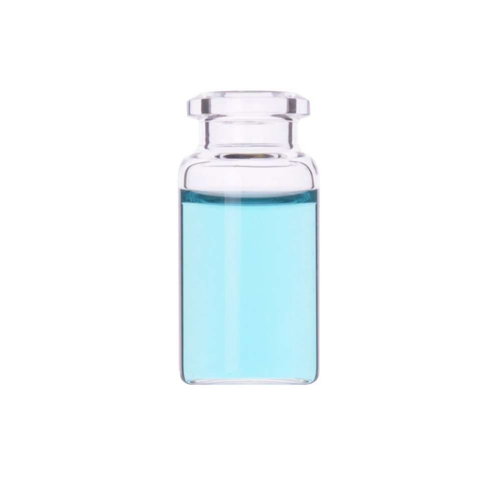 Wheaton W225282 Borosilicate Glass Clear Flat Bottom Headspace Vial, Beveled Finish, 10ml Capacity (Case of 100)