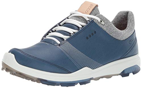 ECCO Women's Biom Hybrid 3 Gore-Tex Golf Shoe, Denim Blue Yak Leather, 5-5.5