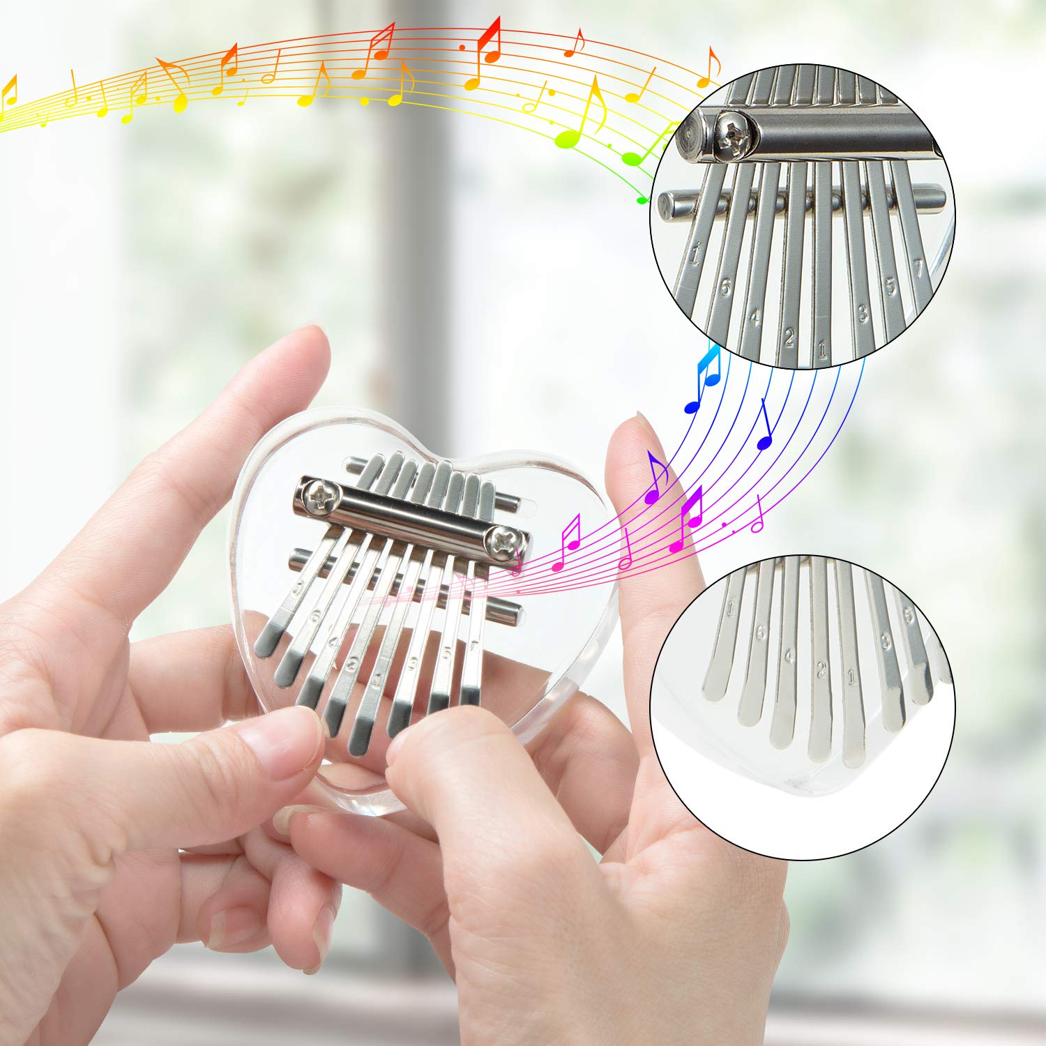Deoukana Mini Kalimba 8 Keys Thumb Piano Portable Mbira Finger Piano Special Gifts for Kids Adults Beginners