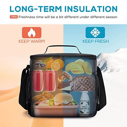 TOURIT Lunch Bag for Men Insulated Lunch Box for Men Leakproof Reusable Lunch Cooler Bag for Work, Office, Outdoor, Picnic, Black