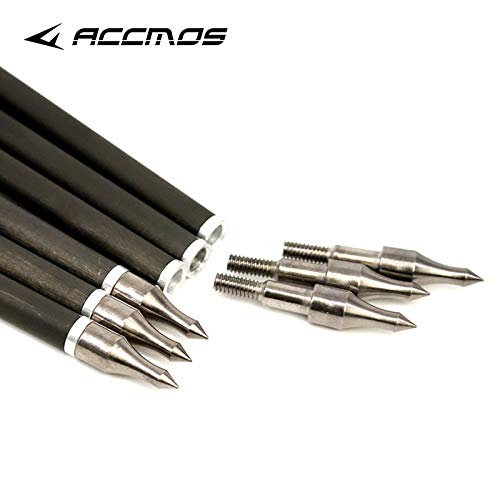 Crossbow Bolts 13 Inch Pure Carbon Crossbow Arrows for Hunting with 4" Feathers and 100 Grain Replacement Arrowheads for Archery Shooting Target Practice
