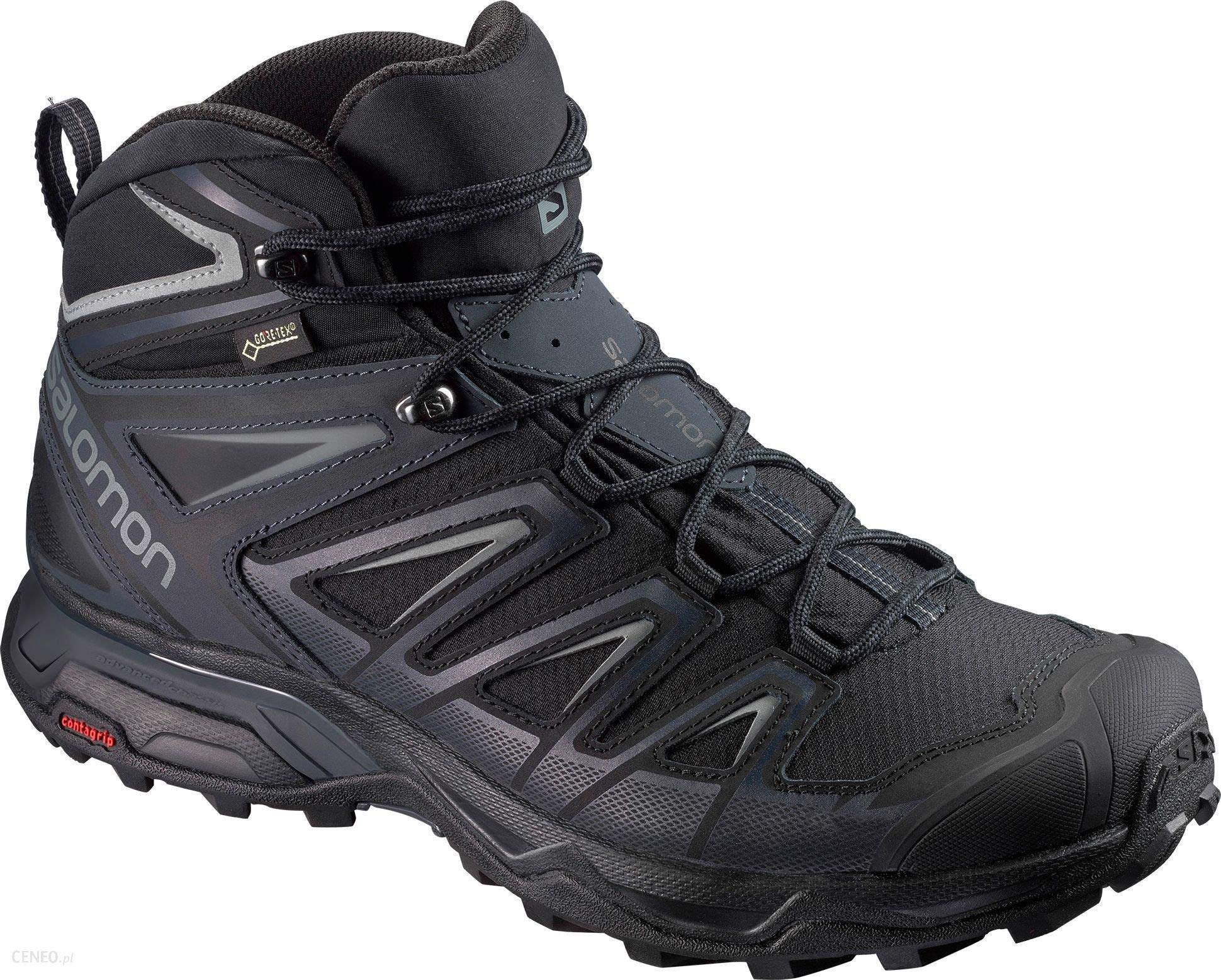 Salomon X Ultra 3 MID Gore-TEX Hiking Boots for Men, Black/India Ink/Monument, 7 Wide