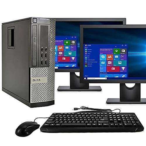 Dell Optiplex 790 Core i5 3.1GHz, 1TB Hard Drive, 16GB Memory, Windows 10 x64, Dual 22 inch Monitors (Renewed)