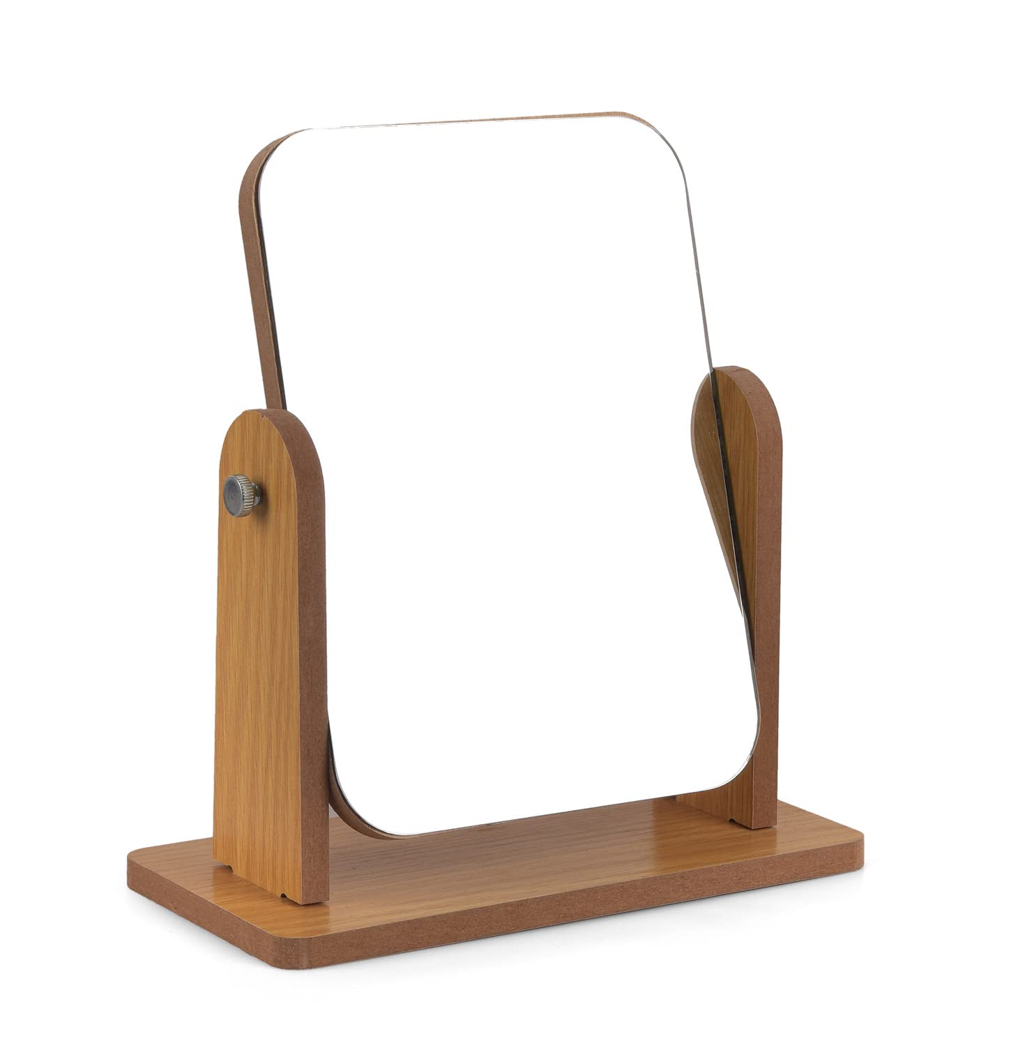 Forest aesthetics Makeup Mirror Wooden Desk Mirror Single-Sided Makeup Mirror 360 Degree Swivel Mirror,Portable Removable Table Table Mirror&Room High-Definition Make Up Mirror (Large)