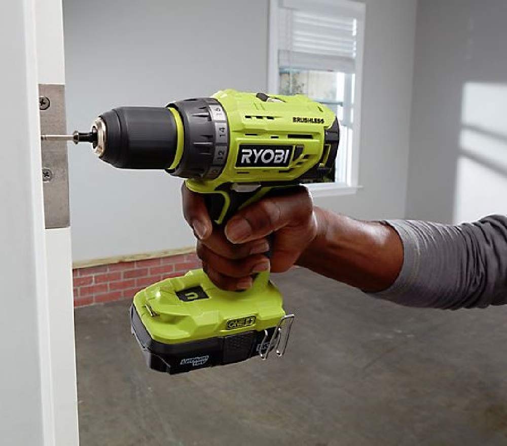 Ryobi 18-Volt ONE+ Lithium-Ion Cordless Brushless Drill/Driver-Impact Driver 2-Tool Kit w/(2) 1.3 Ah Batteries, Charger,