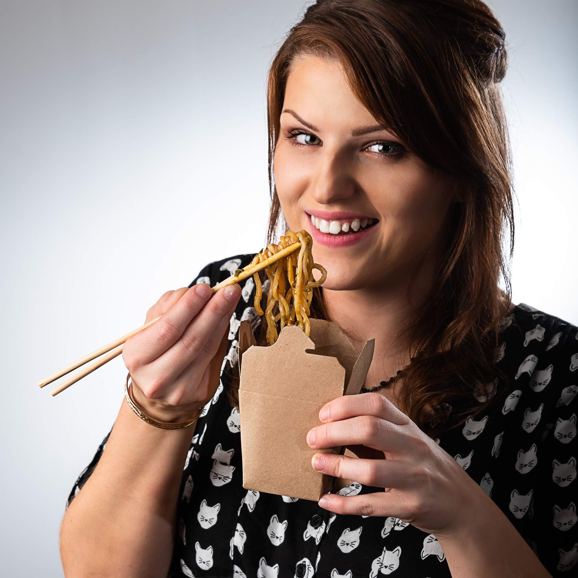Eco-Friendly, Disposable 9 in Bamboo Chopsticks 100 Pk. Sleeved and Separated for Use in Chinese, Hibachi or Asian Restaurants. Splinter-Free Wrapped to Include with Carryout, Togo and Takeout Orders