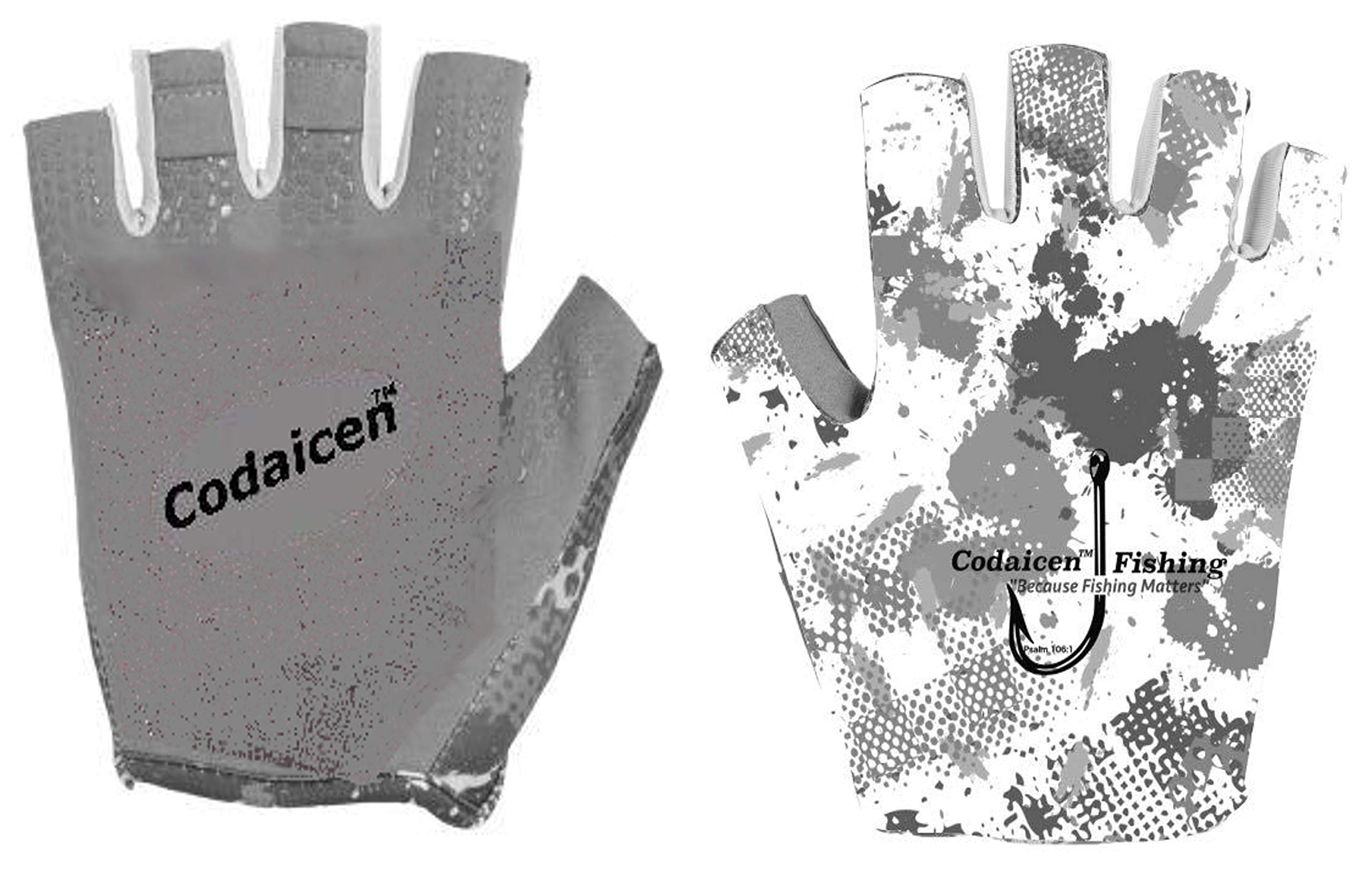 Codaicen Fingerless Fishing Gloves Fishing Gloves for Men or Women - UV Sun Protection UPF 50+ SPF - Rowing, Paddling, Kayaking, Golf (X-Large White)