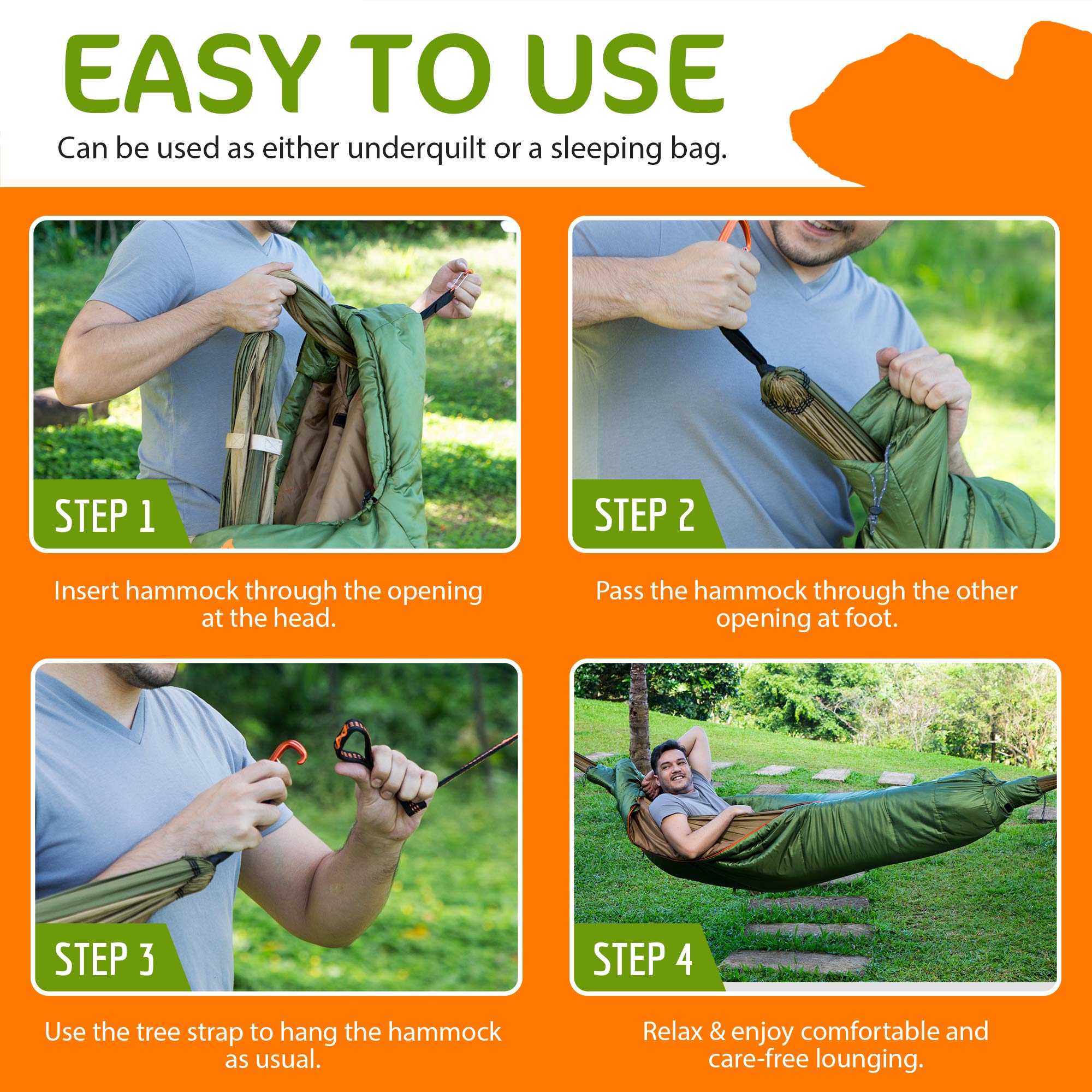 Cushy Camper Sleeping Bag for Hammocks - Lightweight Camping Sleep System to Keep You Warm and Cozy in Your Hammock - Sleeping Bag for Adults so You Can Hang Out Even in Cold Weather