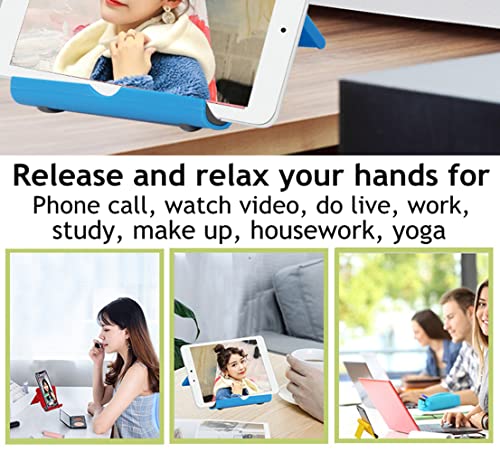 JUSDIQIR Cell Phone Stand for Desk Mobile Phone Holders Desktop Tablet Stand, Foldable Phone Dock Universal Adjustable Tablet Stand for Desk Compatible with Cell Phone Support (Black)