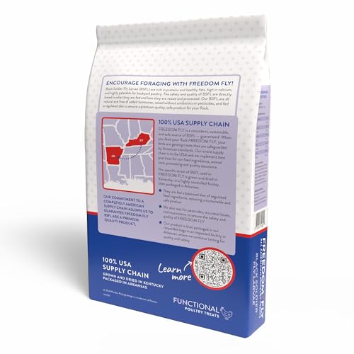 FLOCKLEADER Freedom Fly, All American Dried Black Soldier Fly Larvae Poultry Treats, 5 lb
