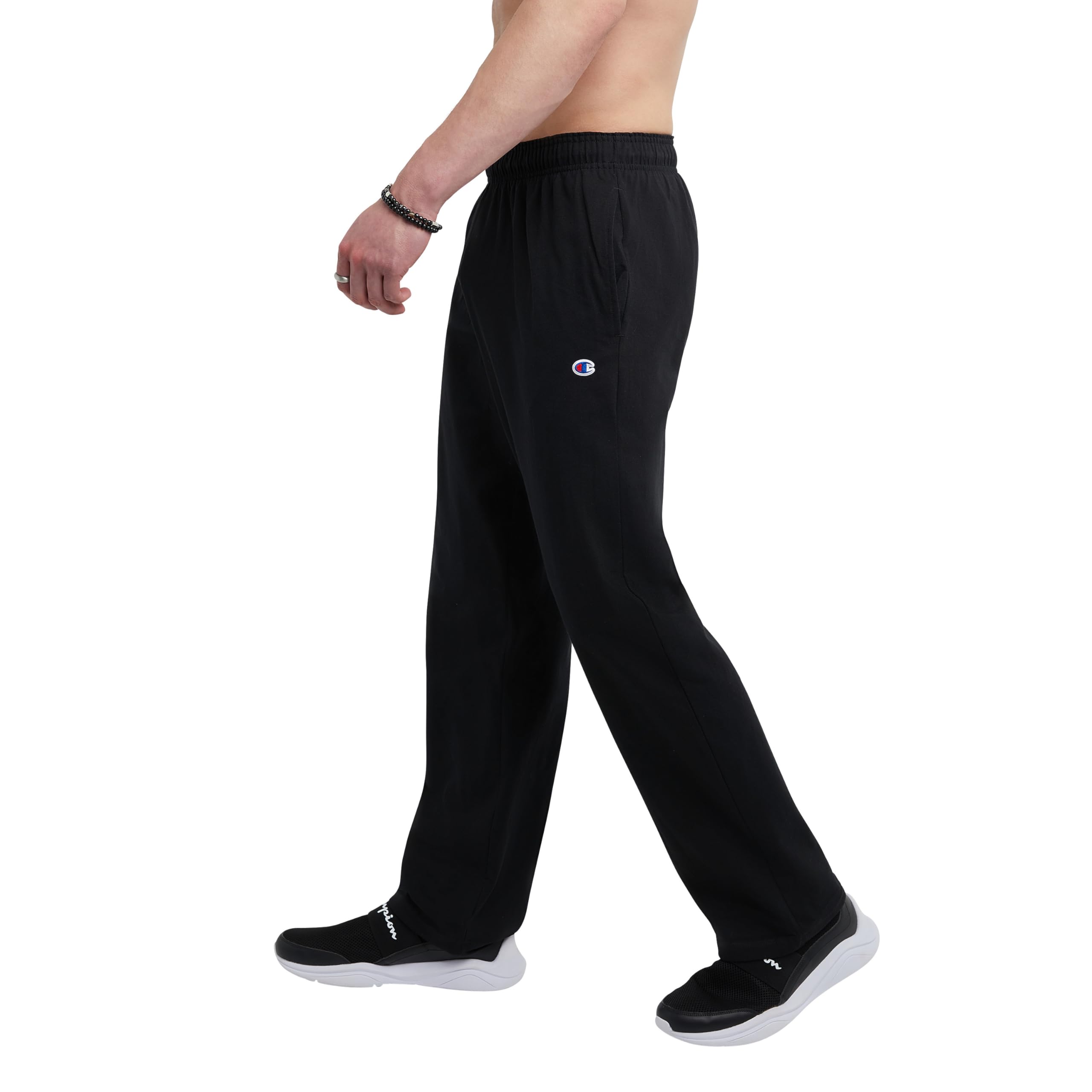 Champion mens Everyday Cotton Open Bottom Pants, Black, 3X-Large US