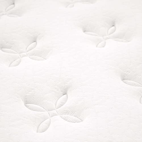 Modway Jenna 14” Innerspring and Memory Foam California King Mattress With Individually Encased Coils, White