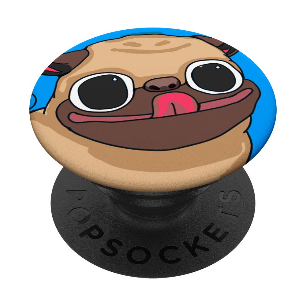 Cute Cartoon Pug Dog with Tongue Out. PopSockets PopGrip: Swappable Grip for Phones & Tablets