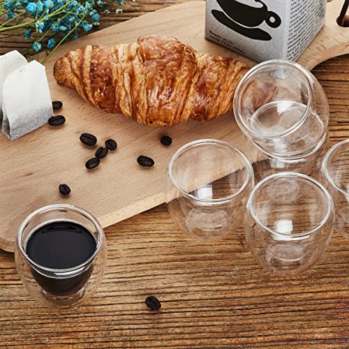 triaqua Espresso Cups, 2.8oz, Set of 2, Double Walled Glasses, Insulated Borosilicate Tea Cups