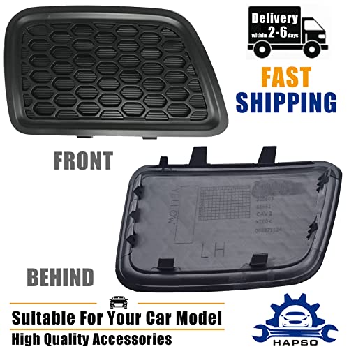 HAPSO Front Lower Grille Tow Hook Cover Fit For 2014-2016 Jeep Grand Cherokee Pair Driver & Passenger Side OEM Replace 68143099AC 68143098AC