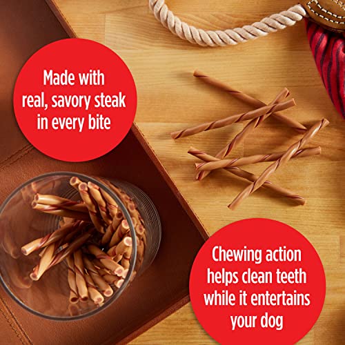Milk-Bone What′s Steak′n Bacon Flavor Twists, Rawhide Free Dog Chews, Bag of 70