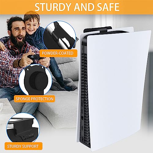 GOODITOUR Wall Mount Stand Compatible with Playstation 5, Controller Holder, Wall Mount Kit Including 2 Accessory Holders for Remote Controller&Headphone Set