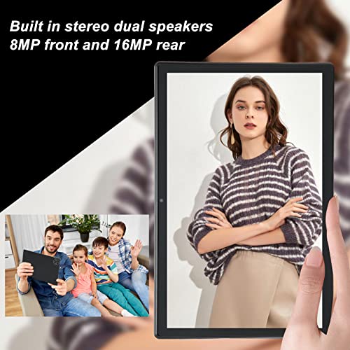 DAUERHAFT 10.1 Inch Tablet, 8 Core CPU Tablet, Support 5G WiFi Tablet, 8GB 256GB Dual SIM Dual Standby Calling Tablet, Fast Charging Tablet for Android 12(Black)