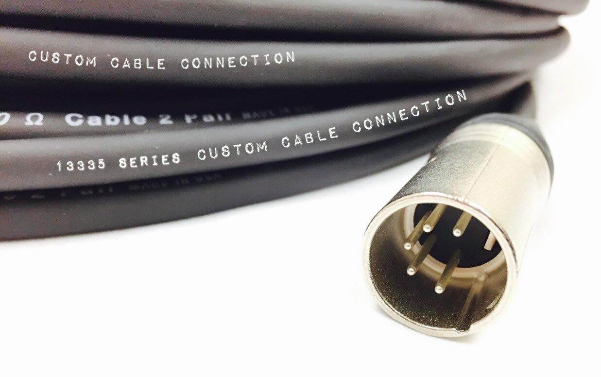 Custom Cable Connection 150 Foot 5-Pin XLR 24 AWG (Gauge) DMX512 Data Cable Male to Female for stage lighting, LED Uplights, DJ Lights and DMX512 Controller- made