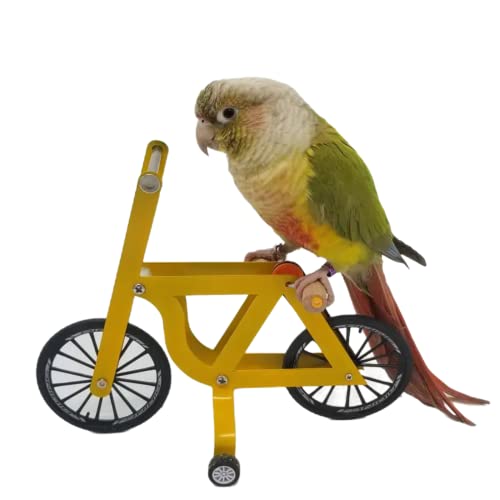 YANQIN Bird Intelligence Training Toy,Parrot Puzzle Bicycle Toy for Small Medium Bird,Parrot Educational Table Top Trick Prop Toy,Bird Foot Talon Toy for Lovebird Conures Parakeet (Large)