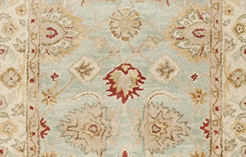 SAFAVIEH Antiquity Collection 3' x 5' Grey Blue / Beige AT822A Handmade Traditional Oriental Premium Wool Area Rug