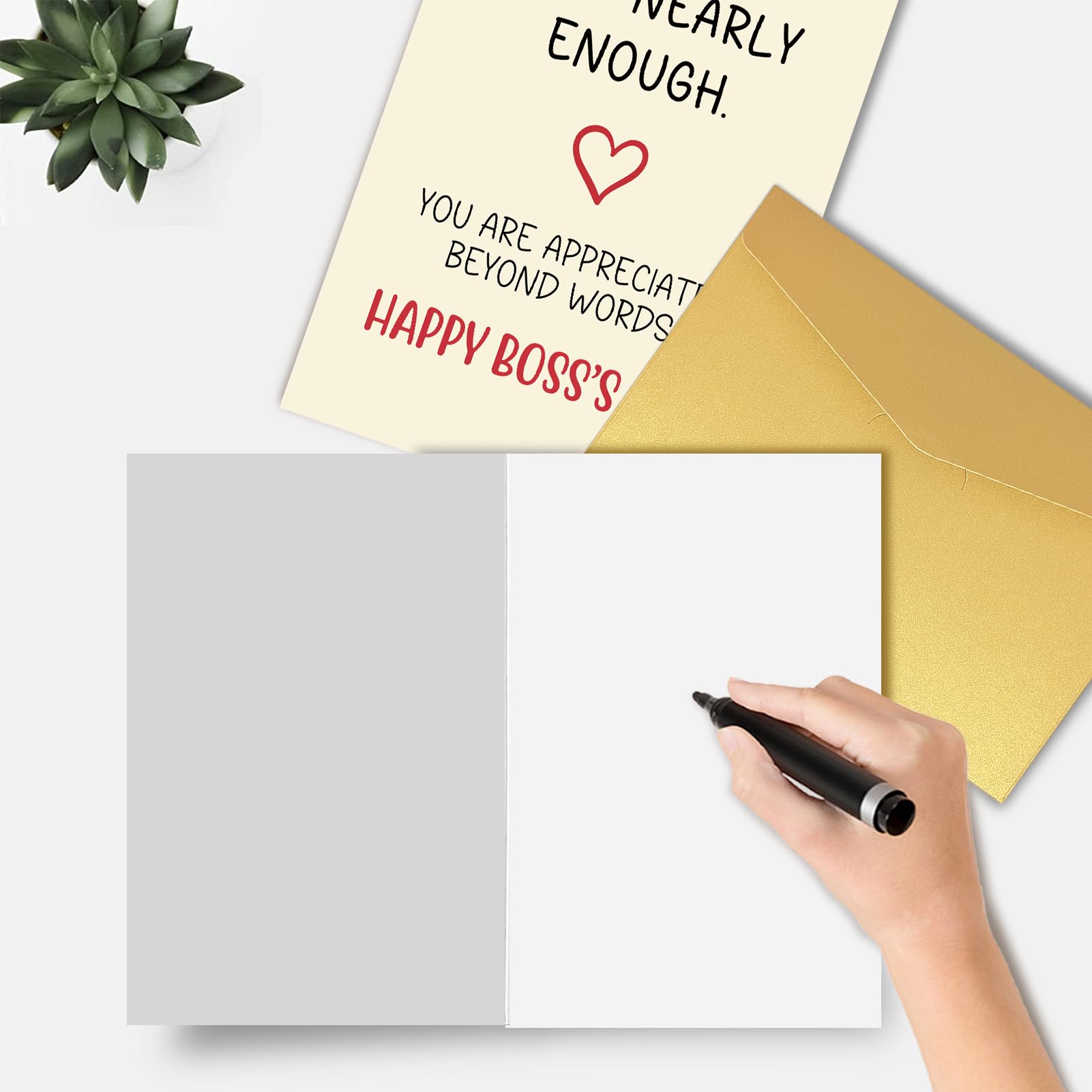 Funny Boss’s Day Card for Men Women, Boss Appreciation Card from Employee, Happy Boss Day Card Gift for Mentor Employer Leader, Thanks Are Not Nearly Enough
