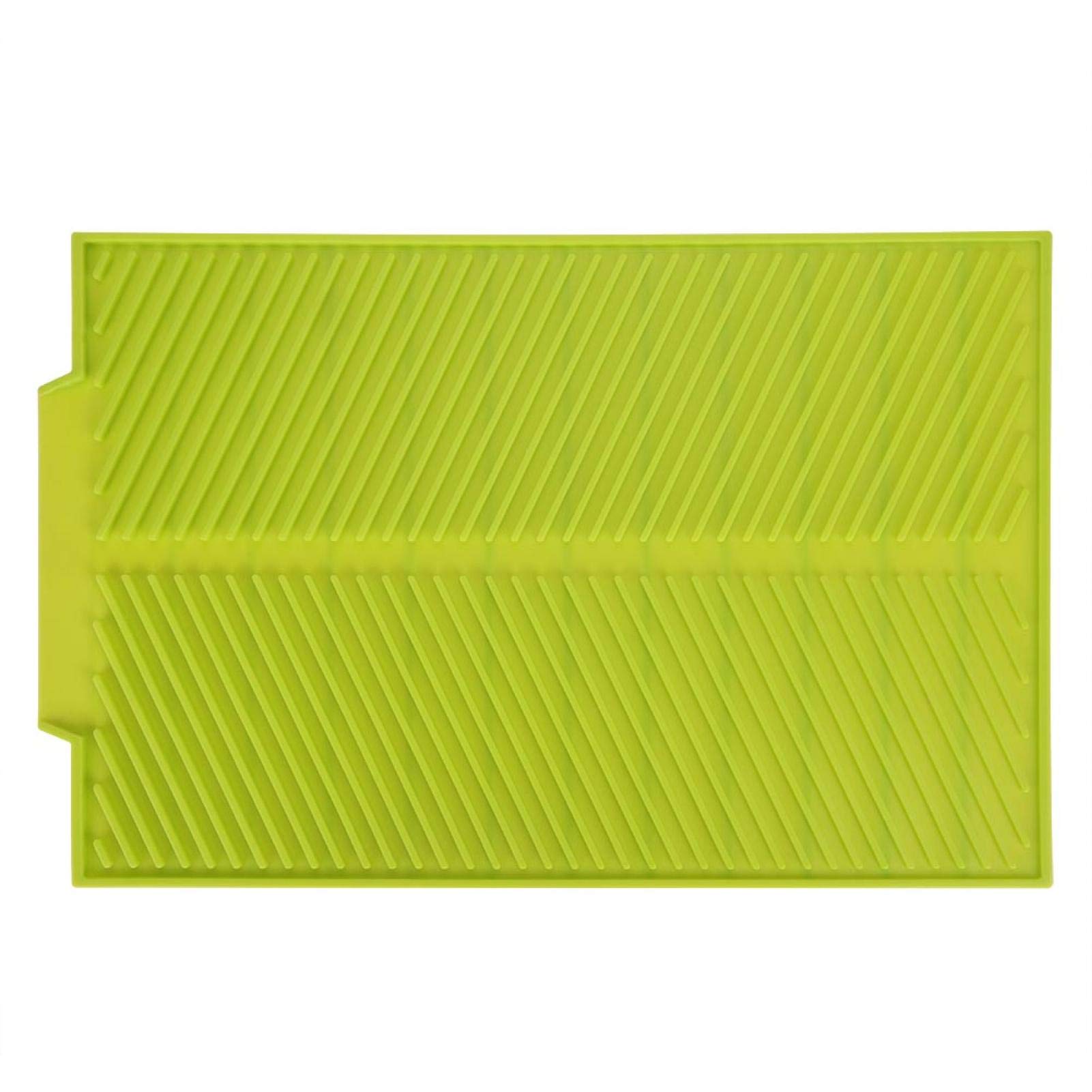 Drain Mat Universal Drain Board Drying Dishes Non-Slip Roll-Up drying Rack Pad Silicone Heat Resistant Slip-proof Tray(green)