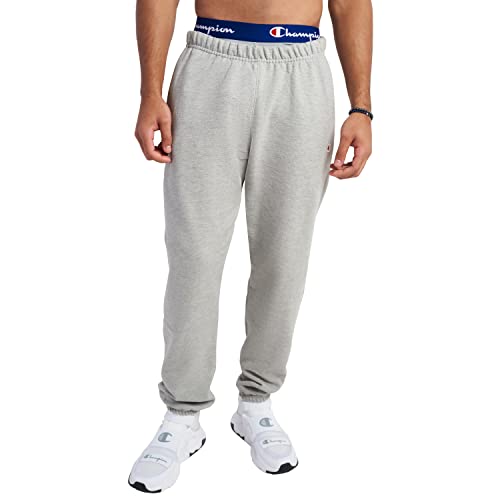 CHAMPION, Reverse Weave, Heavyweight Fleece Sweatpants for Men, 30", Oxford Gray C Logo, Medium
