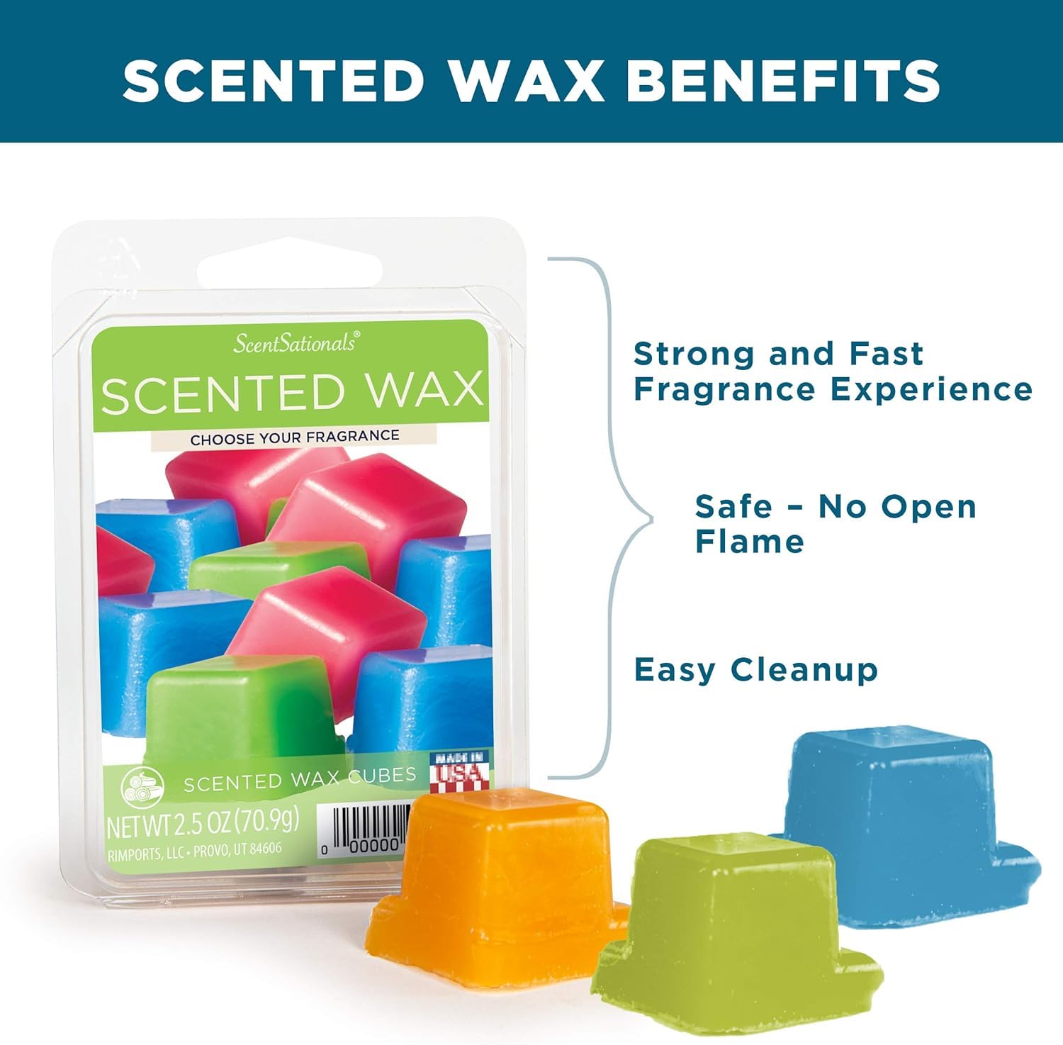 Scentsationals Wax Melts, Wax Cubes Strong Scent - Girlfriend Night - Long Lasting Scented Wax Melts for Warmer, 2.5 oz (6 cubes)