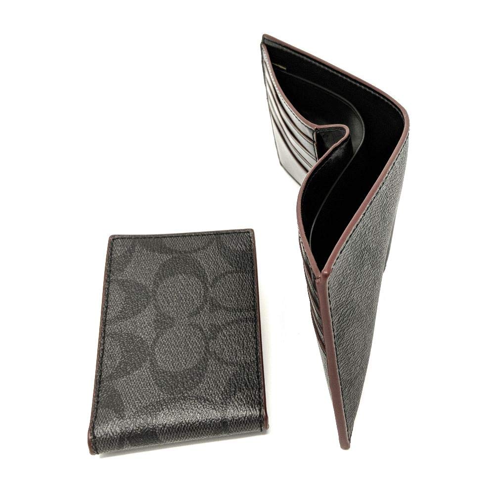 Coach Men's Coin Wallet No Size (Black/Black/Oxblood)