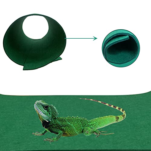 MUYG 2 Pcs Reptile Carpet Mat,Reptile Terrarium Carpet Substrate Floor Bearded Dragon Tank Liner Mats Supplies Soft Pet Habitat Bedding for Gecko Leopard Gecko Tortoise Snake 23.6" x 15.7"(Green)