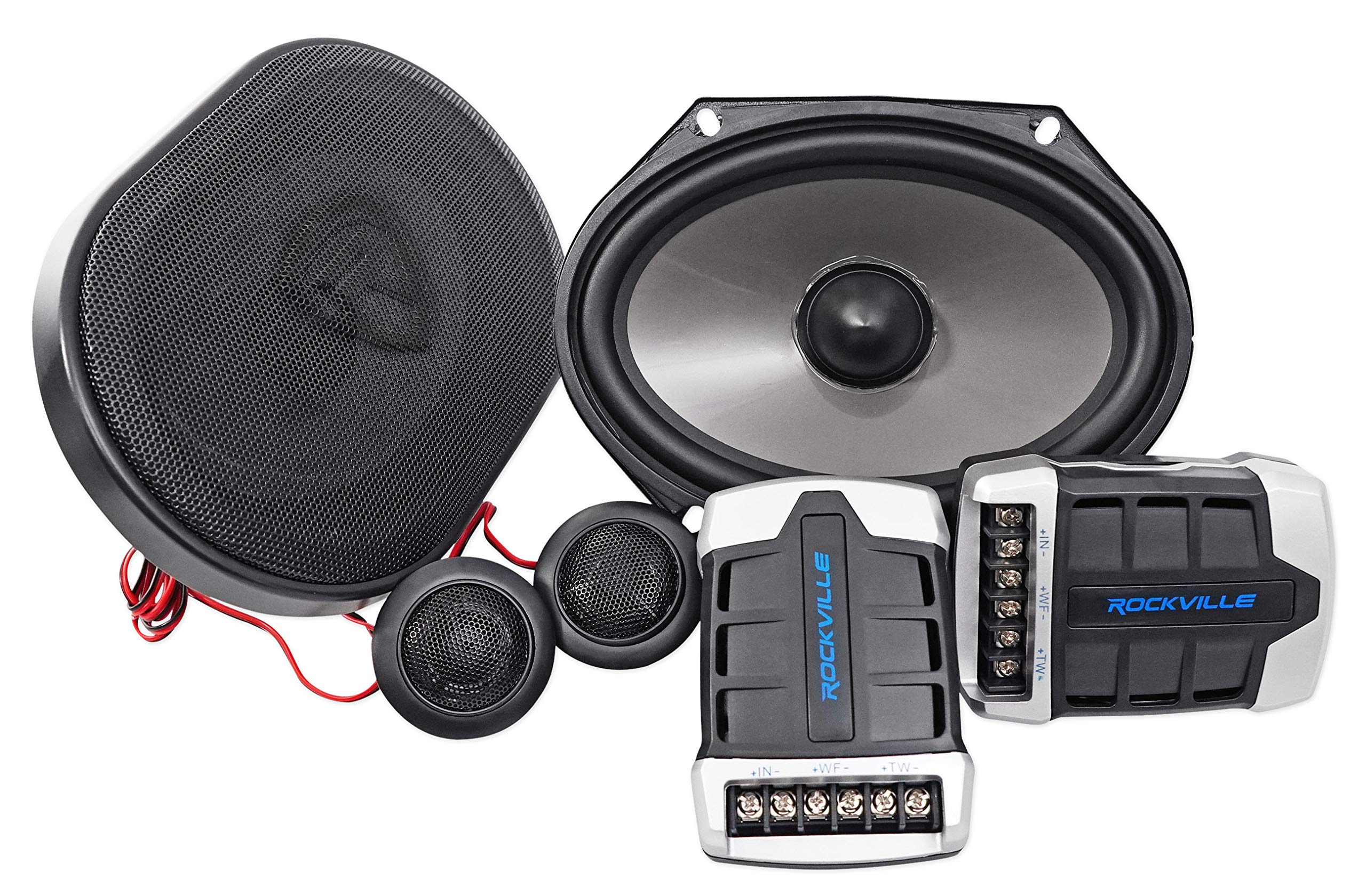 Rockville RV68.2C 6x8" Component Car Speakers, 900W, 4 Ohm, CEA Rated, Polypropylene Woofer, Butyl Surround, 1.2" PEI Tweeter, Perfect for Car Audio