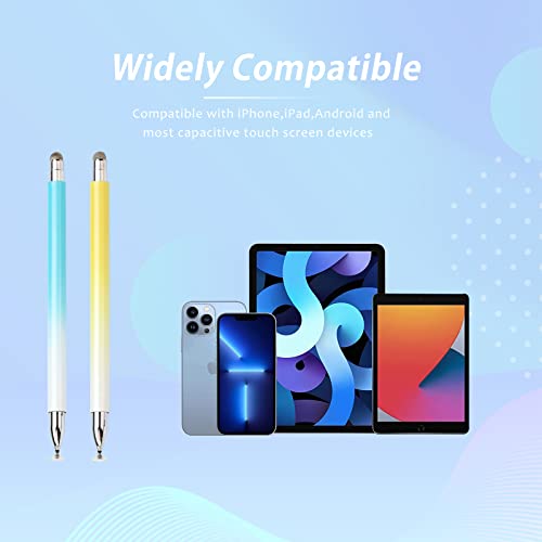 Stylus Pen (2 PCS), JAMBHALA Universal 2 in 1 Magnetic Disc Stylist Pens with Extra Replacement Tips for iPad, iPhone, Tablets, Samsung, Kindle and All Touch Screens Devices (Black/White)