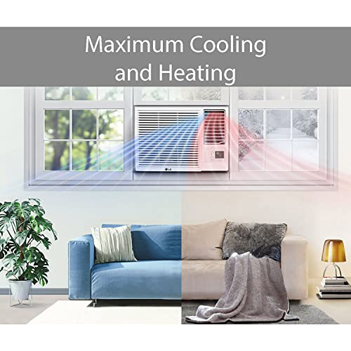 LG 23,000 BTU Window Air Conditioner with Supplemental Heat, Cools 1,440 Sq.Ft. (36' x 40' Room Size), Electronic Controls with Remote, 2 Cooling, Heating & Fan Speeds, Slide In-Out Chassis, 230/208V