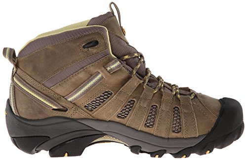 KEEN Women's Voyageur Mid Height Breathable Hiking Boots, Brindle/Custard, 9 Medium US