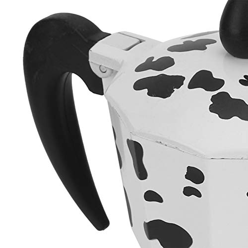 Dpofirs Aluminium Coffee Pot - Coffee Maker - Milk Cow Color Moka Pot - for Home,Office Coffee(3 cups milk cow color 150ML)