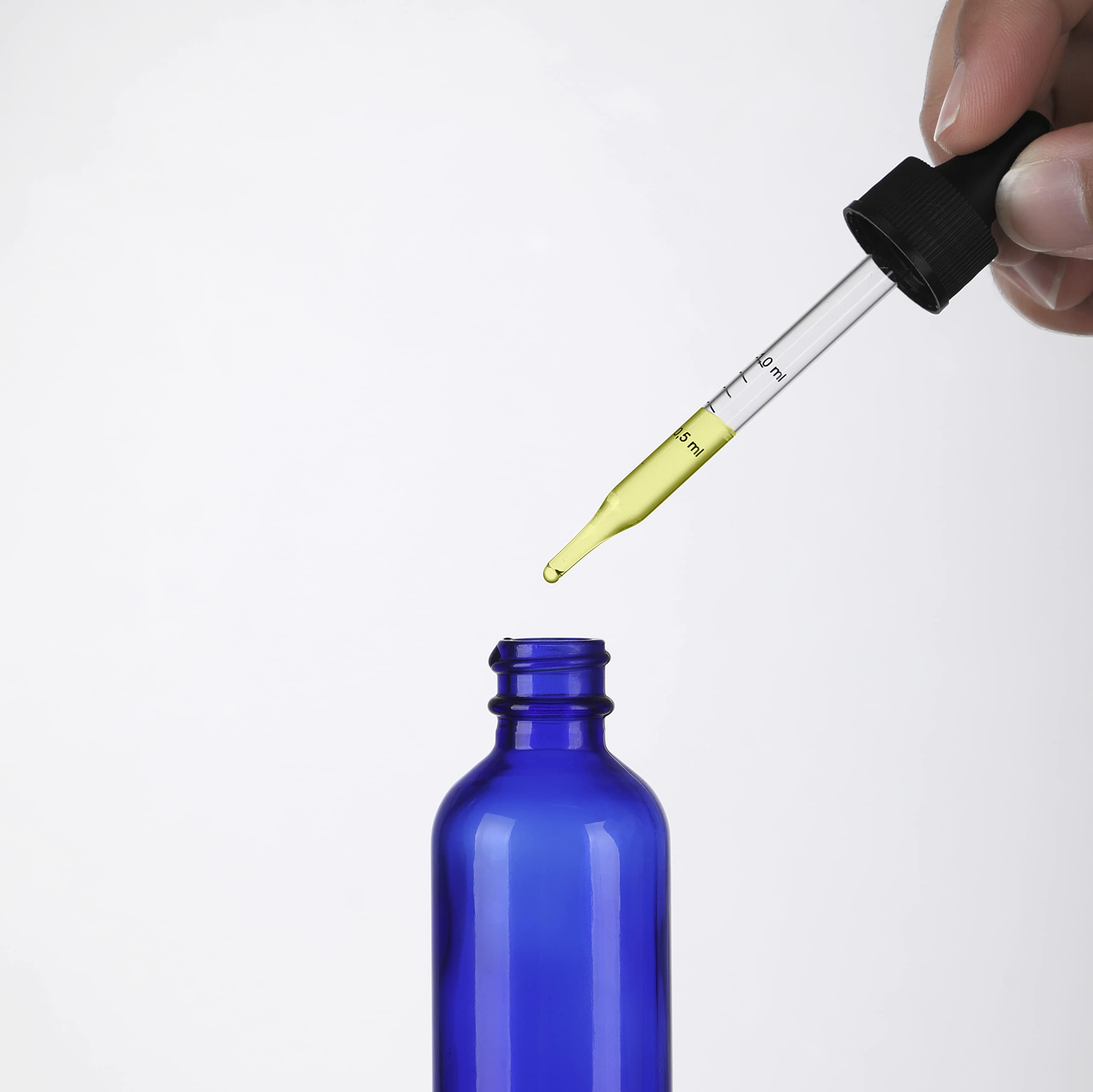 EASTHOLGLS 2 oz Glass Dropper Bottle,Glass Eye Dropper with Scale for Essential Oils,Tincture Bottles with Dropper, Leak Proof Travel Bottles for Liquids,Pack of 12