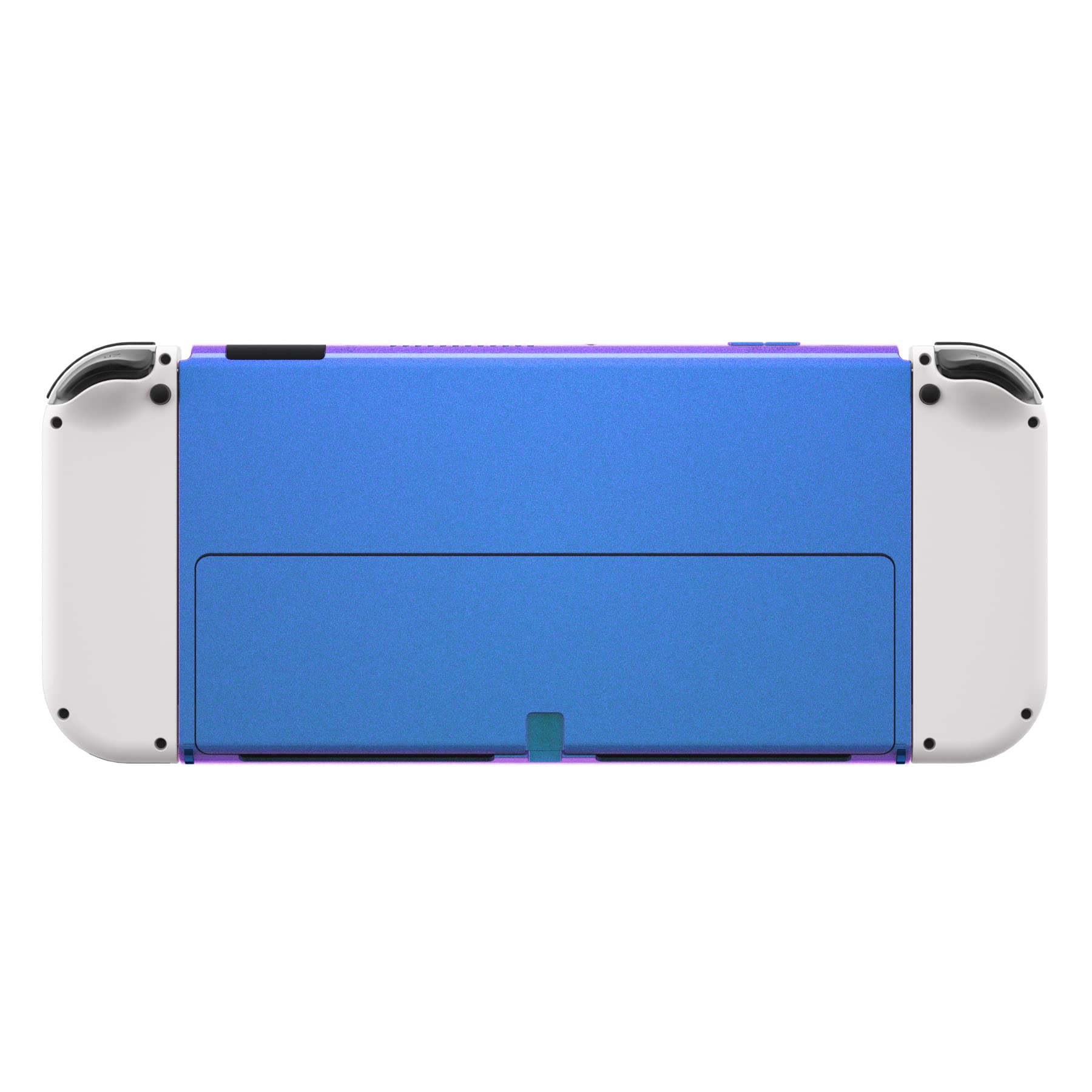 eXtremeRate Chameleon Purple Blue Console Back Plate DIY Replacement Housing Shell Case with Metal Kickstand for Nintendo Switch OLED – Console and Joycon NOT Included