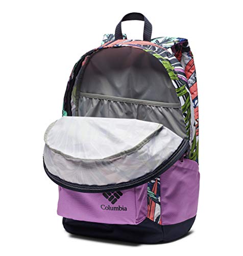 Columbia Zigzag 22L Backpack, Urban Pack, Laptop Sleeve, White Toucanical/Blossom Pink, One Size