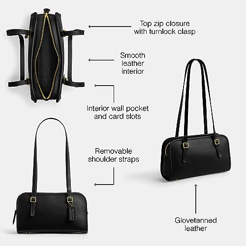 Coach The Coach Originals Glovetanned Leather Swing Zip, Black