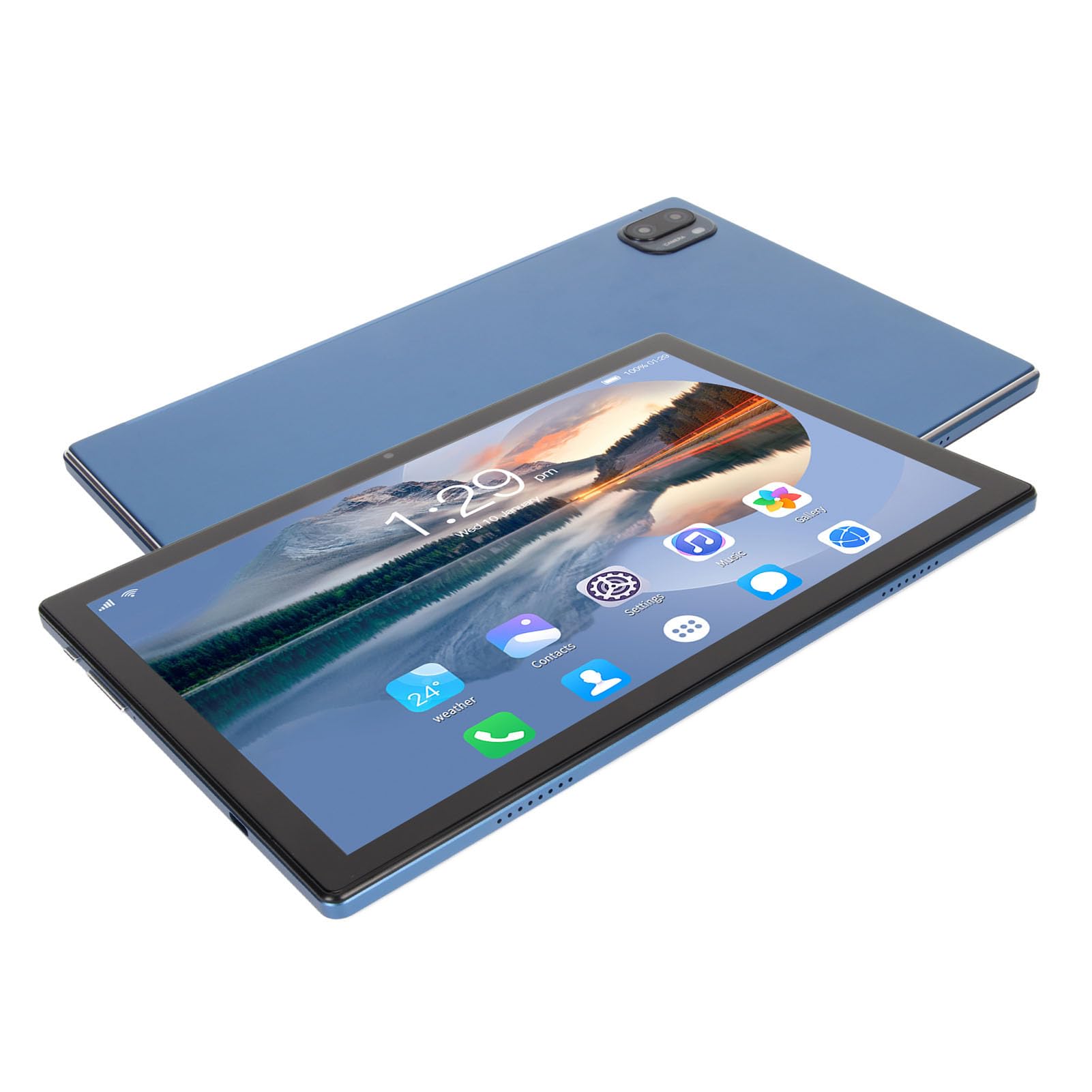 DAUERHAFT HD Tablet, 2 in 1 Tablet Aluminum Alloy 8GB 256GB Memory Blue for Travel (US Plug)