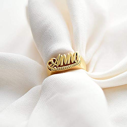 Custom Name Rings Sterling Silver Name Ring Personalized with Any Name Customized Jewelry Gift for Women Mom Girlfriend