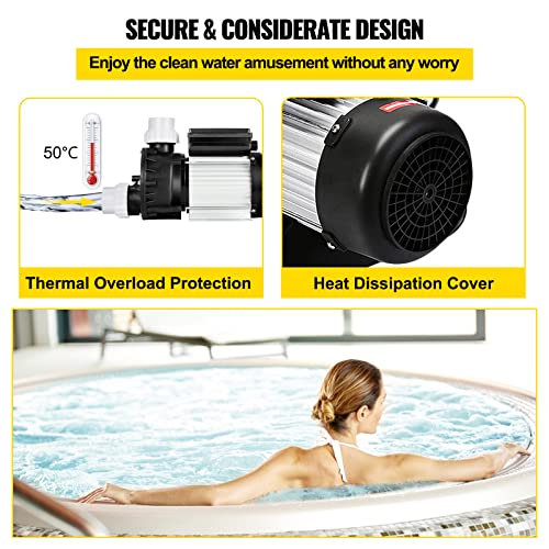 Happybuy Swimming Pool Pump 1hp 110v Hot Tub 0.75 Kw Water Circulation Spa Above GroundPool